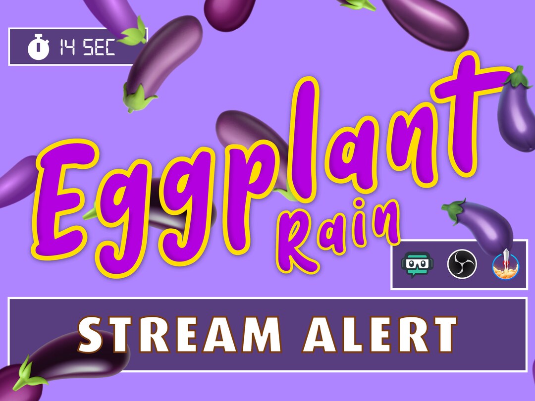 Eggplant Rain Alert Full Screen Transparent Animated Falling Eggplants ...