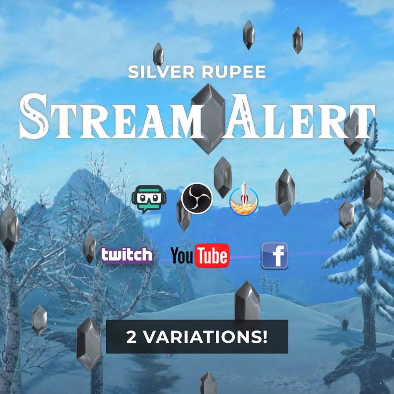 Silver Rupee Stream Alert Pack - 2 Full Screen 1920x1080 Animated ...