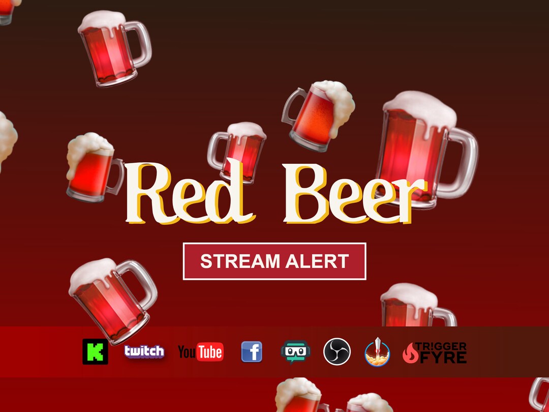 Red Beer Stream Alert - Full Screen Animated Overlay With Transparent ...