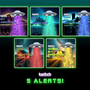 Bit Abduction Alert Pack - Twitch Cheer Bundle - Includes 5 UFO Effects ...