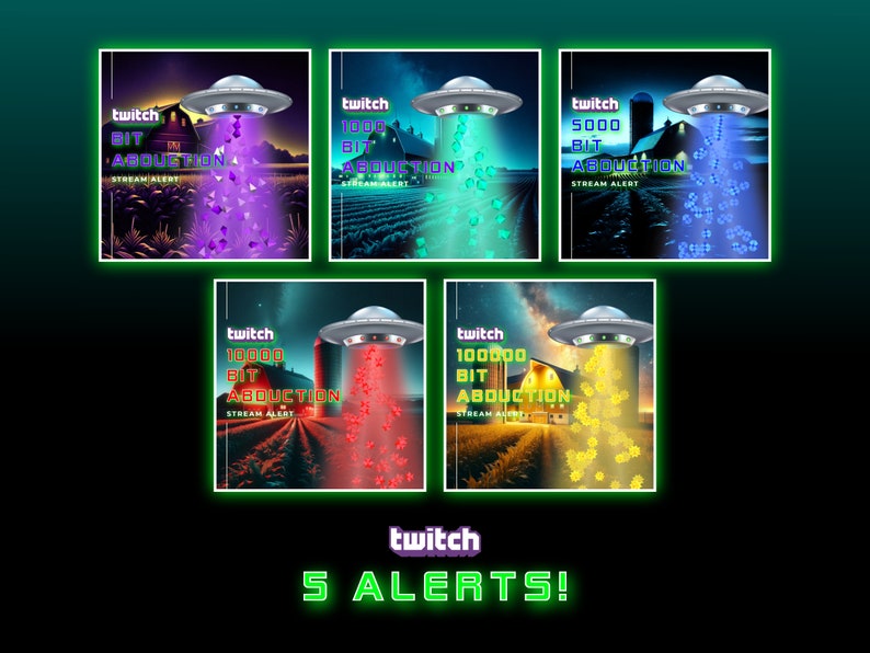 Bit Abduction Alert Pack Twitch Cheer Bundle Includes 5 UFO Effects ...