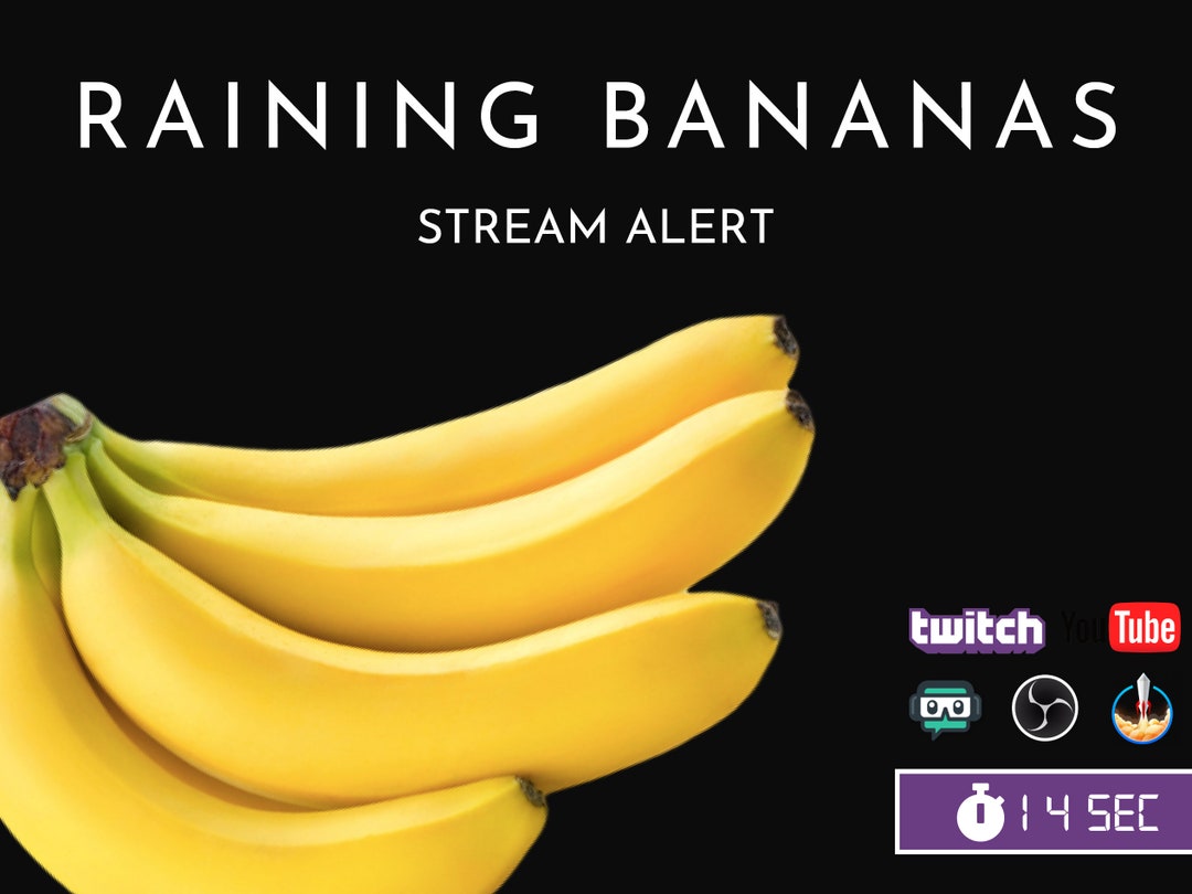 Raining Bananas Stream Overlay Animated Alert Banana Drop - Etsy