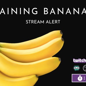 Raining Bananas Stream Overlay - Animated Alert - Banana Drop - Full ...