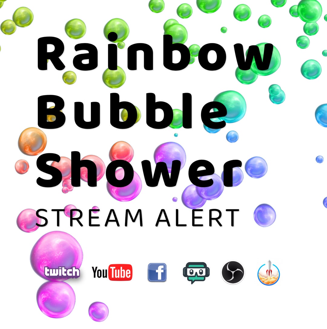 Rainbow Bubble Shower Stream Alert - Animated Overlay W/ Transparent ...