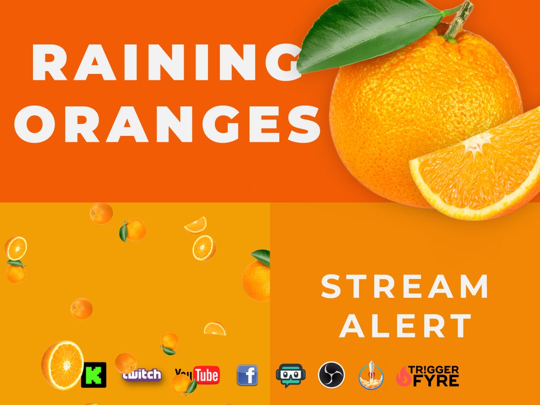 Raining Oranges Stream Alert - Animated Citrus Overlay W/ Transparent ...