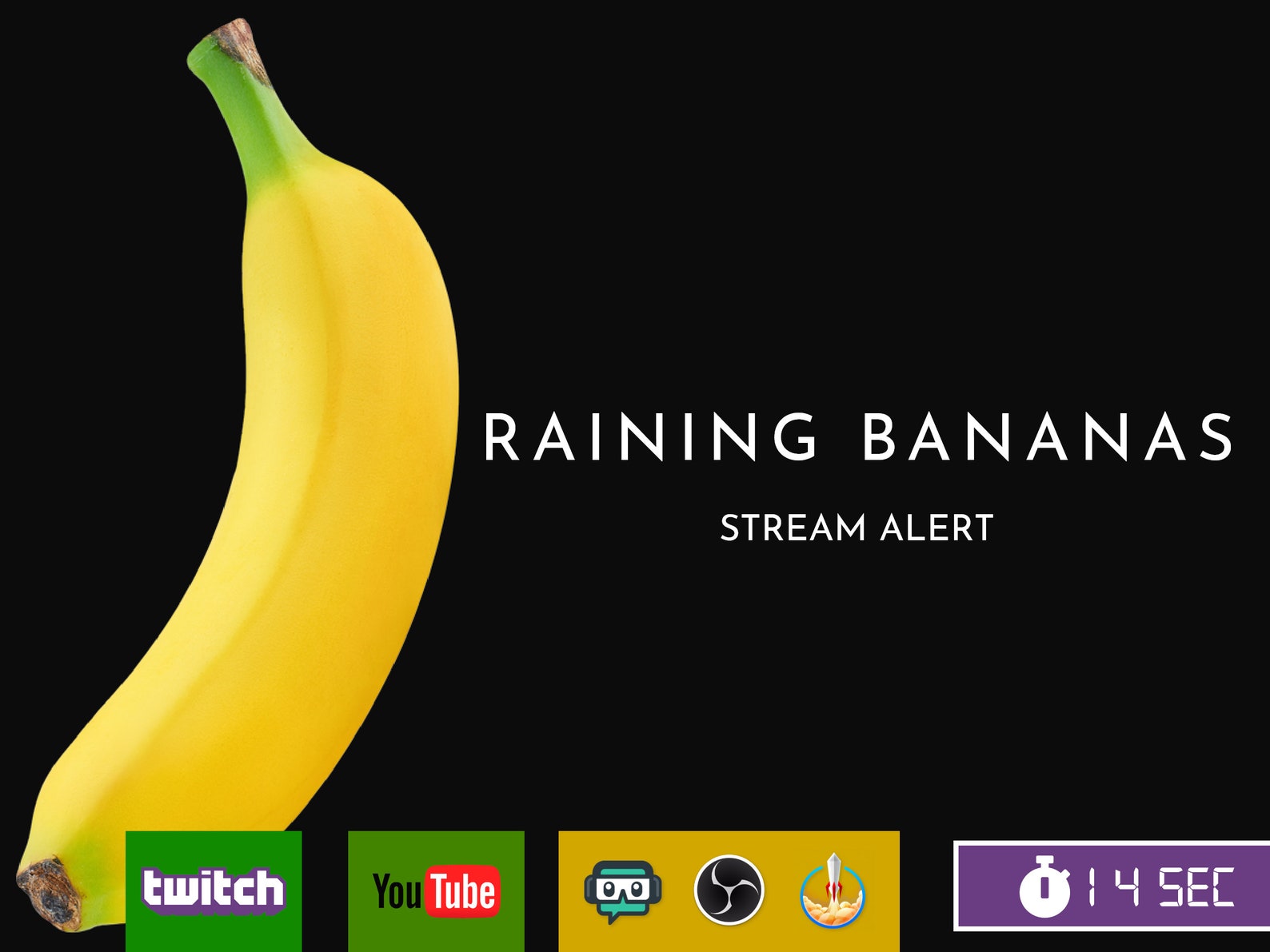 Raining Bananas Stream Overlay - Animated Alert - Banana Drop - Full ...