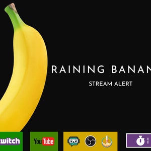 Raining Bananas Stream Overlay - Animated Alert - Banana Drop - Full ...