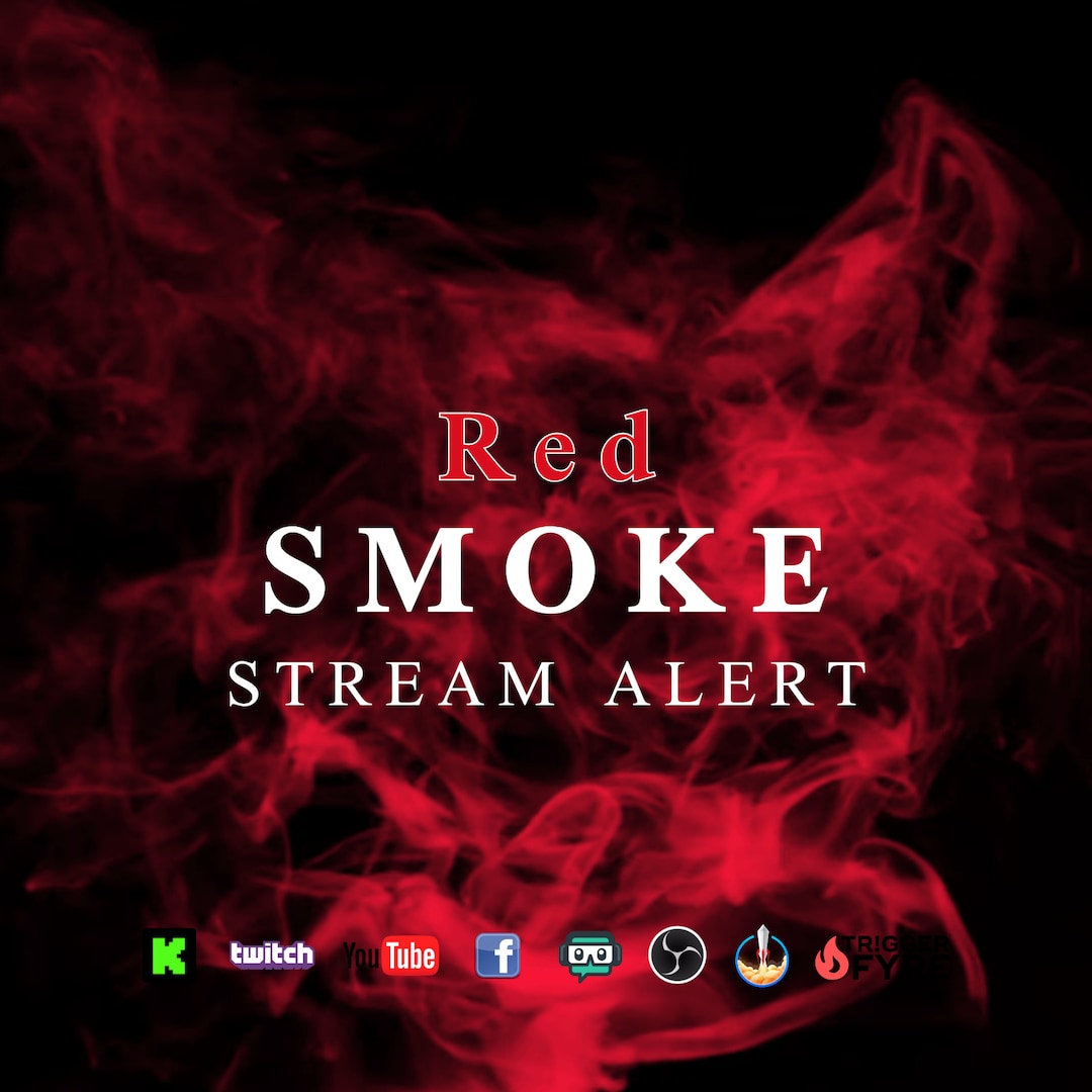 Red Smoke Stream Alert - Animated Overlay With Transparent Background ...