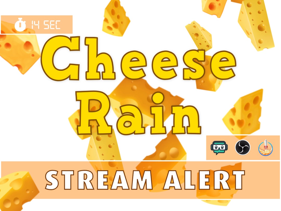 Cheese Alert - Full Screen Animated Raining Cheese Overlay - Twitch ...
