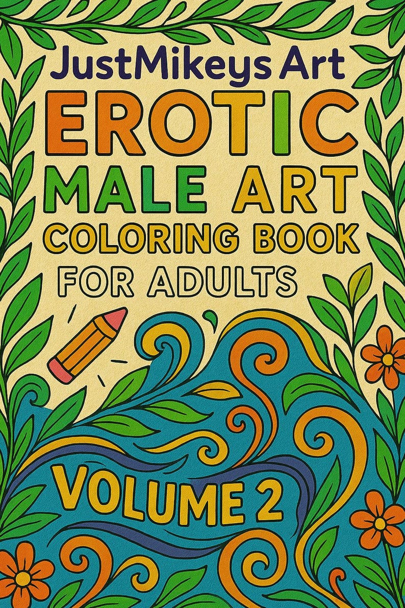 Justmikeysart Erotic Male Art Coloring Book for Adults Vol. 2 | Digital ...