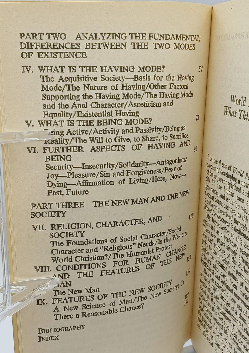 To Have or to Be? (1981) Erich Fromm, Vintage Nonfiction Paperback Book ...