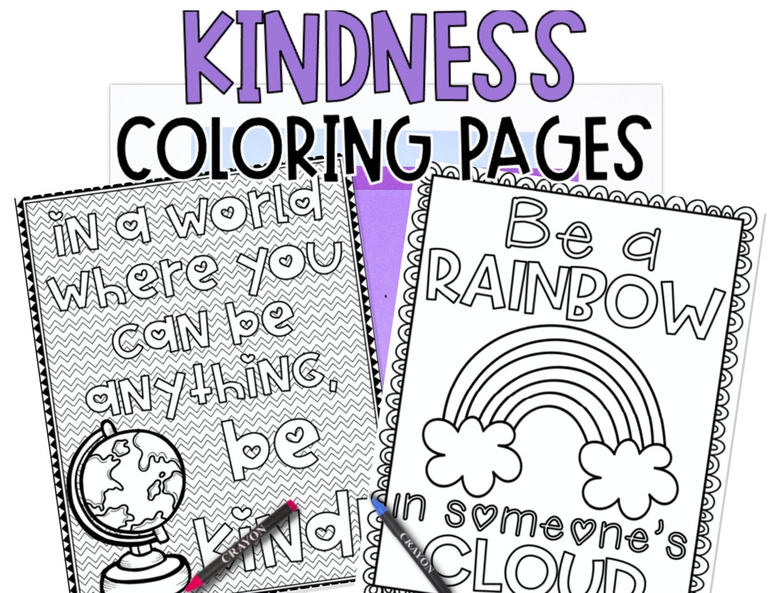 Kindness Coloring Pages No Prep World Kindness Day - Etsy