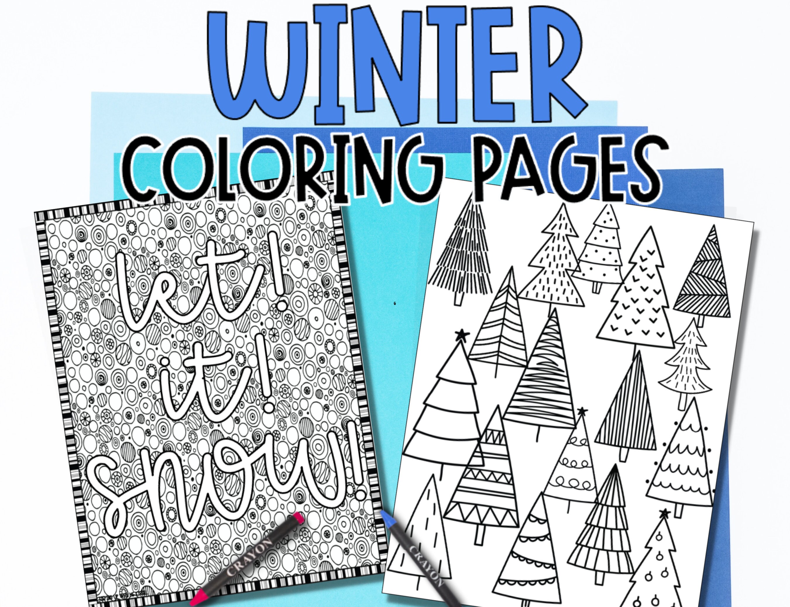 Winter Coloring Pages Coloring Sheets Winter Activities - Etsy