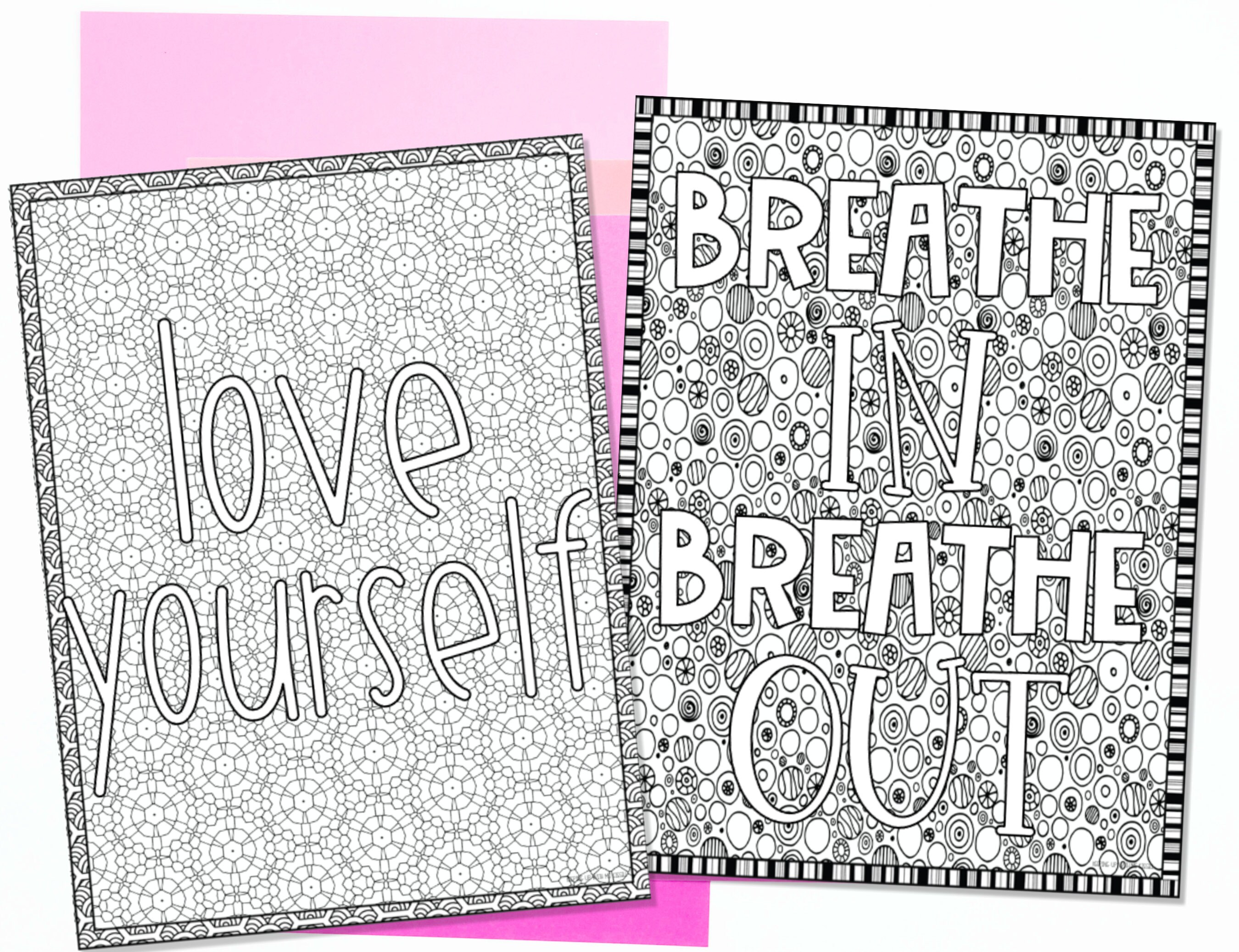 Mindful Coloring Pages Calming Coloring SEL Activity - Etsy