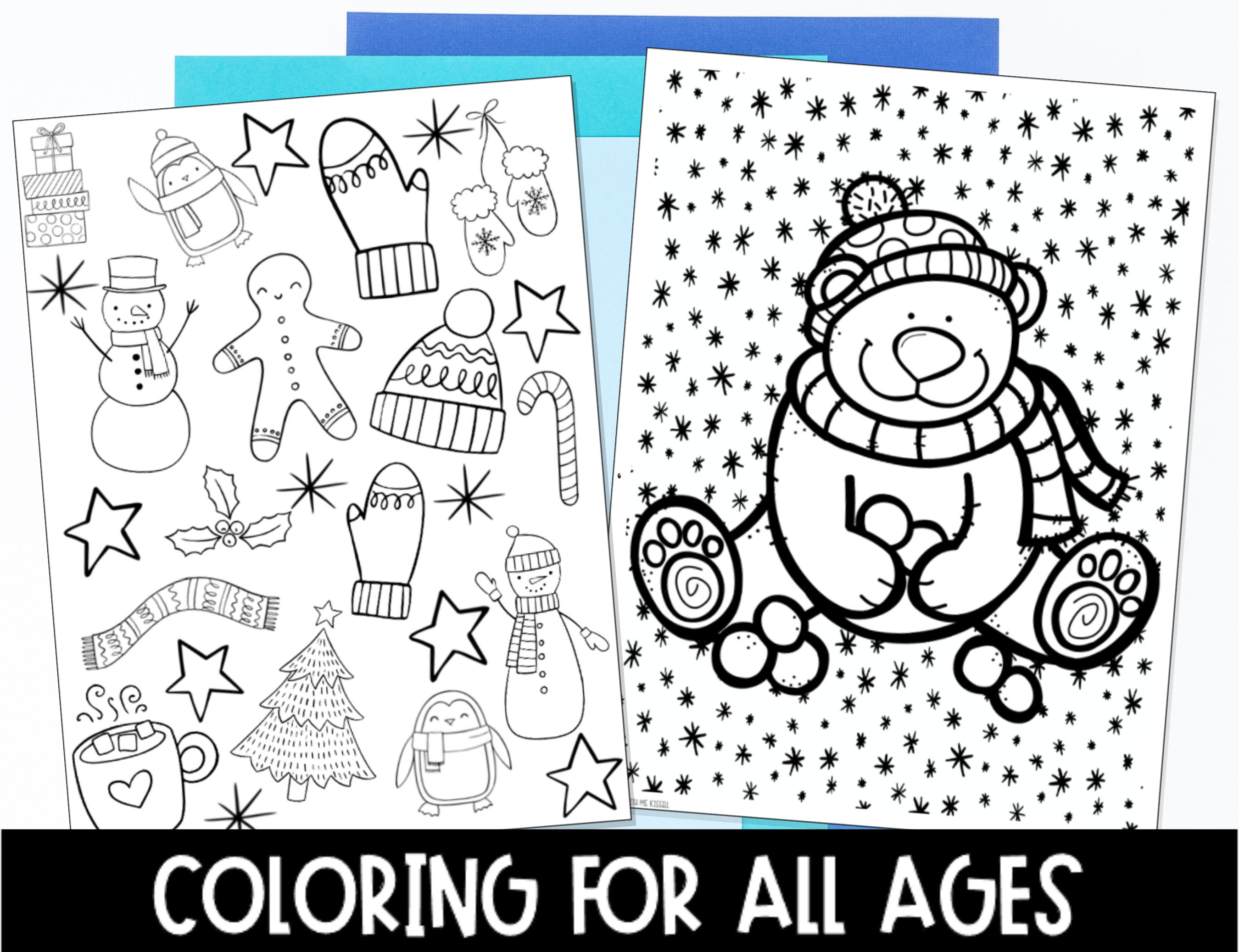 Winter Coloring Pages Coloring Sheets Winter Activities - Etsy