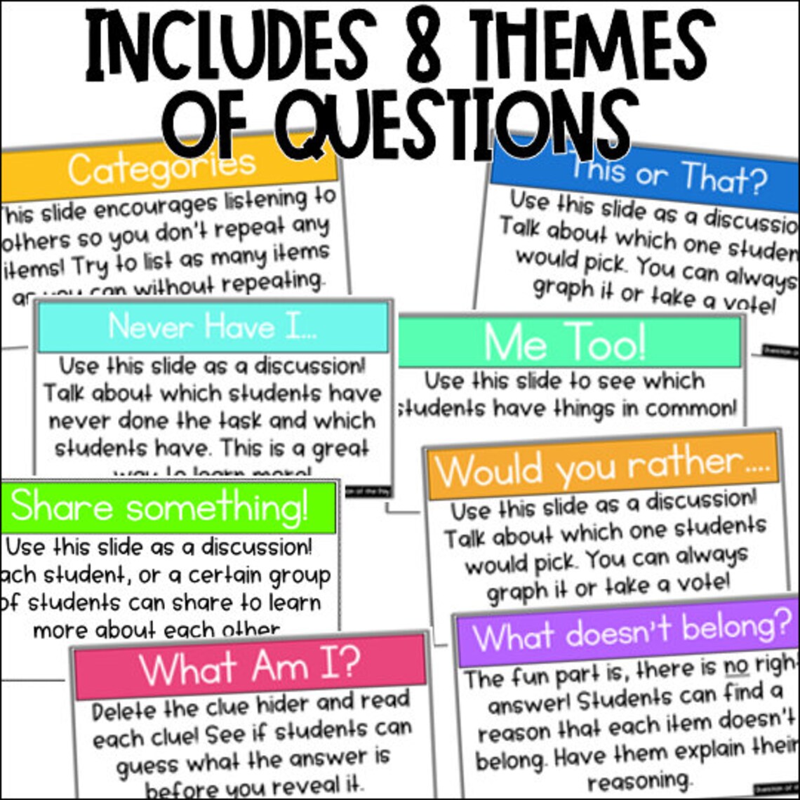 Yearlong Morning Meeting Digital Question of the Day | Community ...