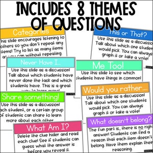 Yearlong Morning Meeting Digital Question of the Day | Community ...