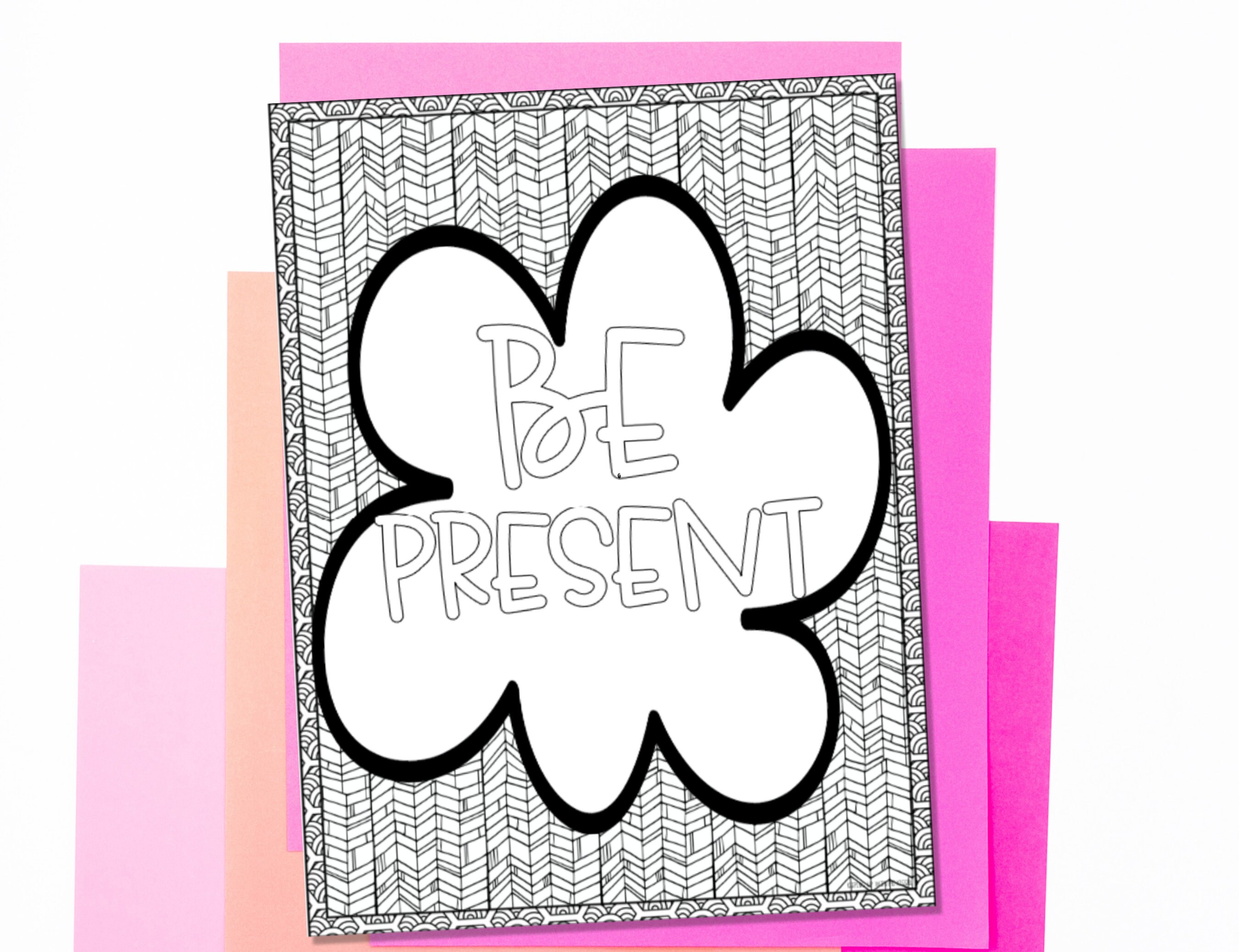 Mindful Coloring Pages Calming Coloring SEL Activity - Etsy