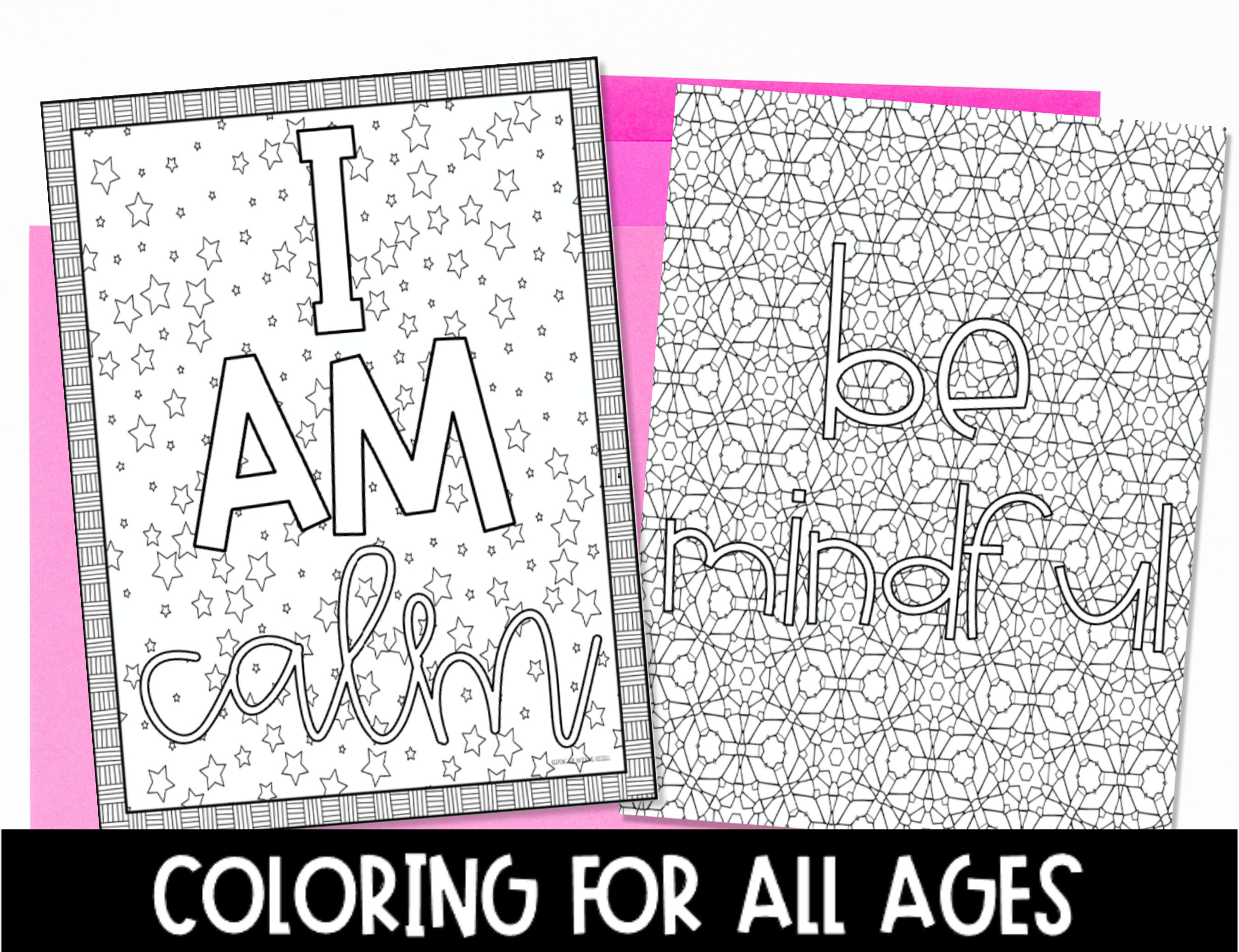 Mindful Coloring Pages Calming Coloring SEL Activity - Etsy