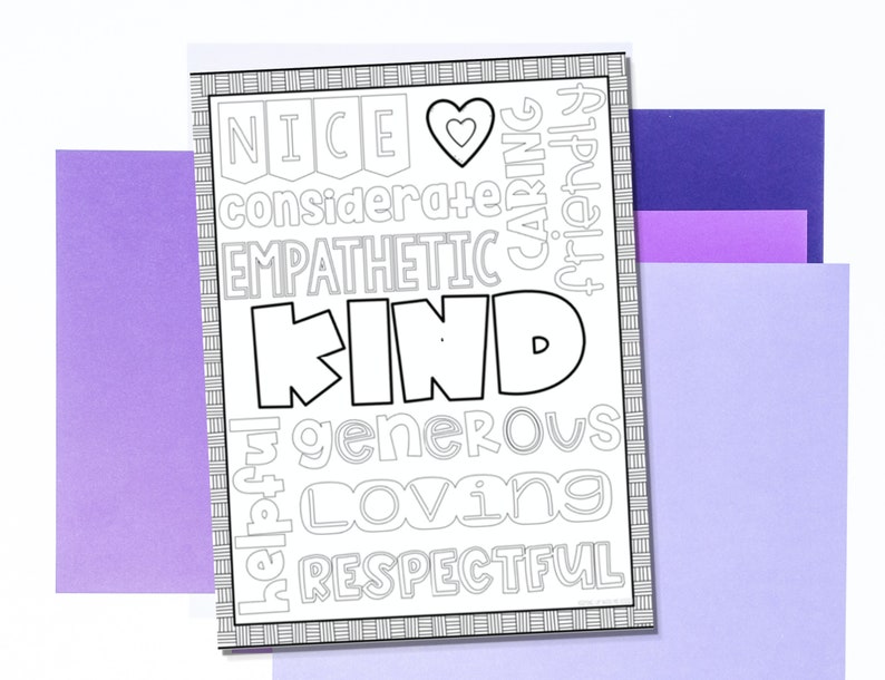 Kindness Coloring Pages No Prep World Kindness Day - Etsy