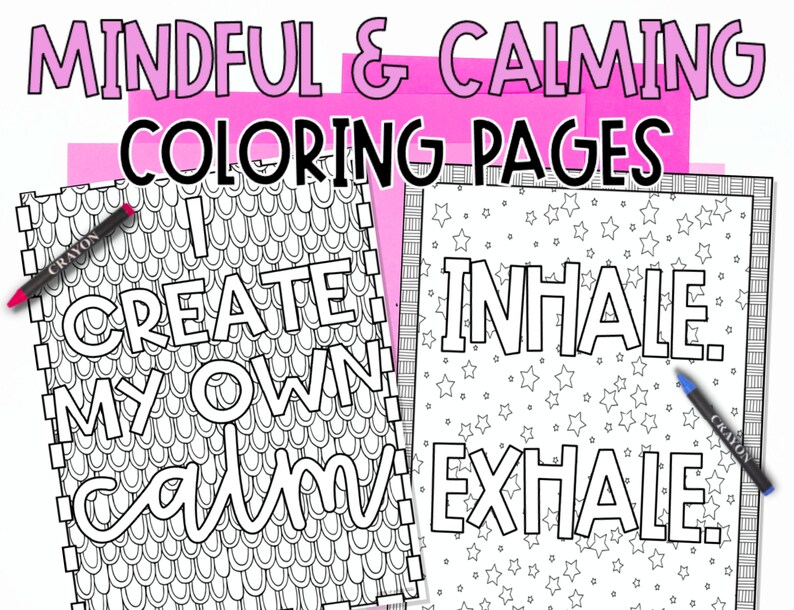 Mindful Coloring Pages Calming Coloring SEL Activity - Etsy