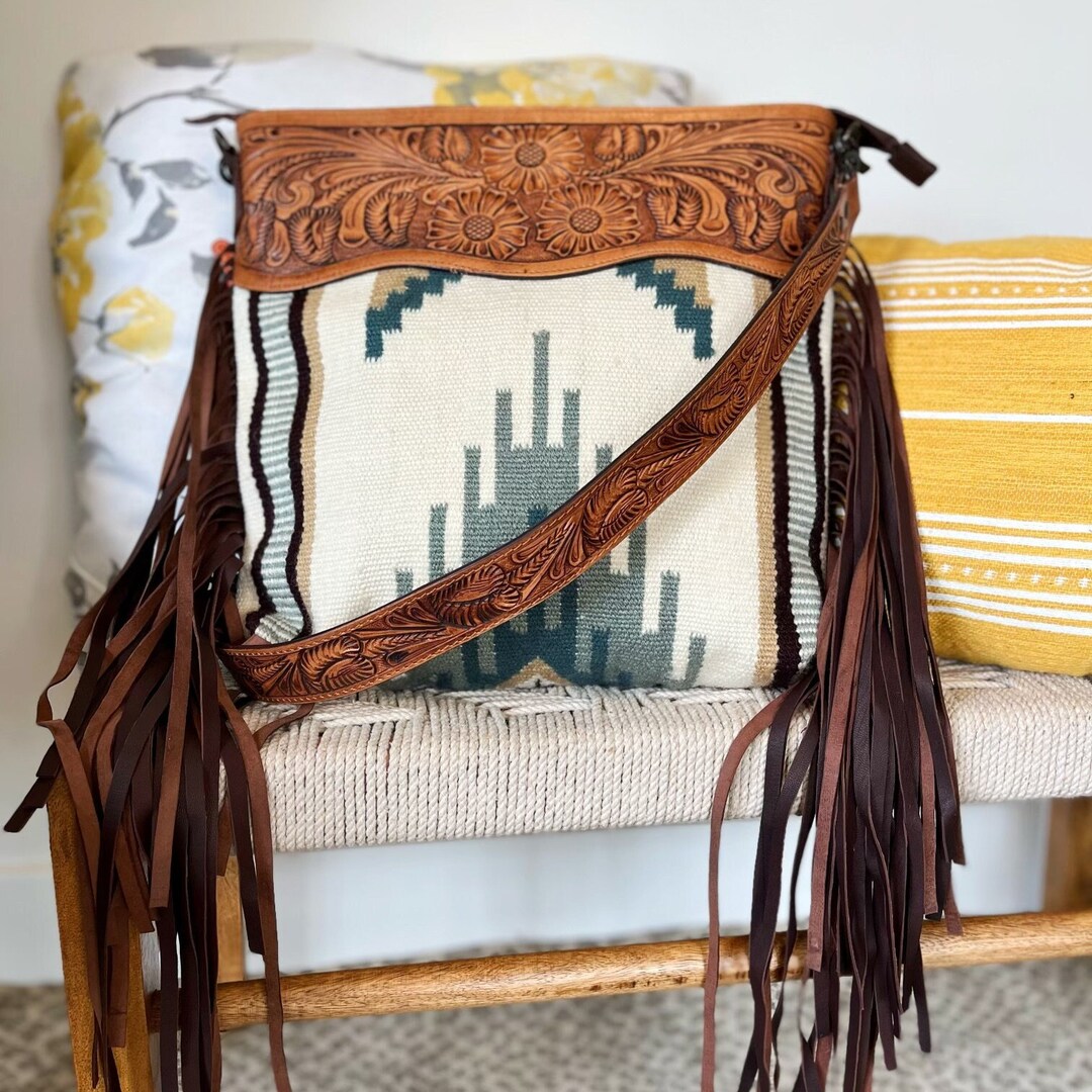 Western Purse, Hand Tooled Leather Purse, Leather Western Crossbody ...
