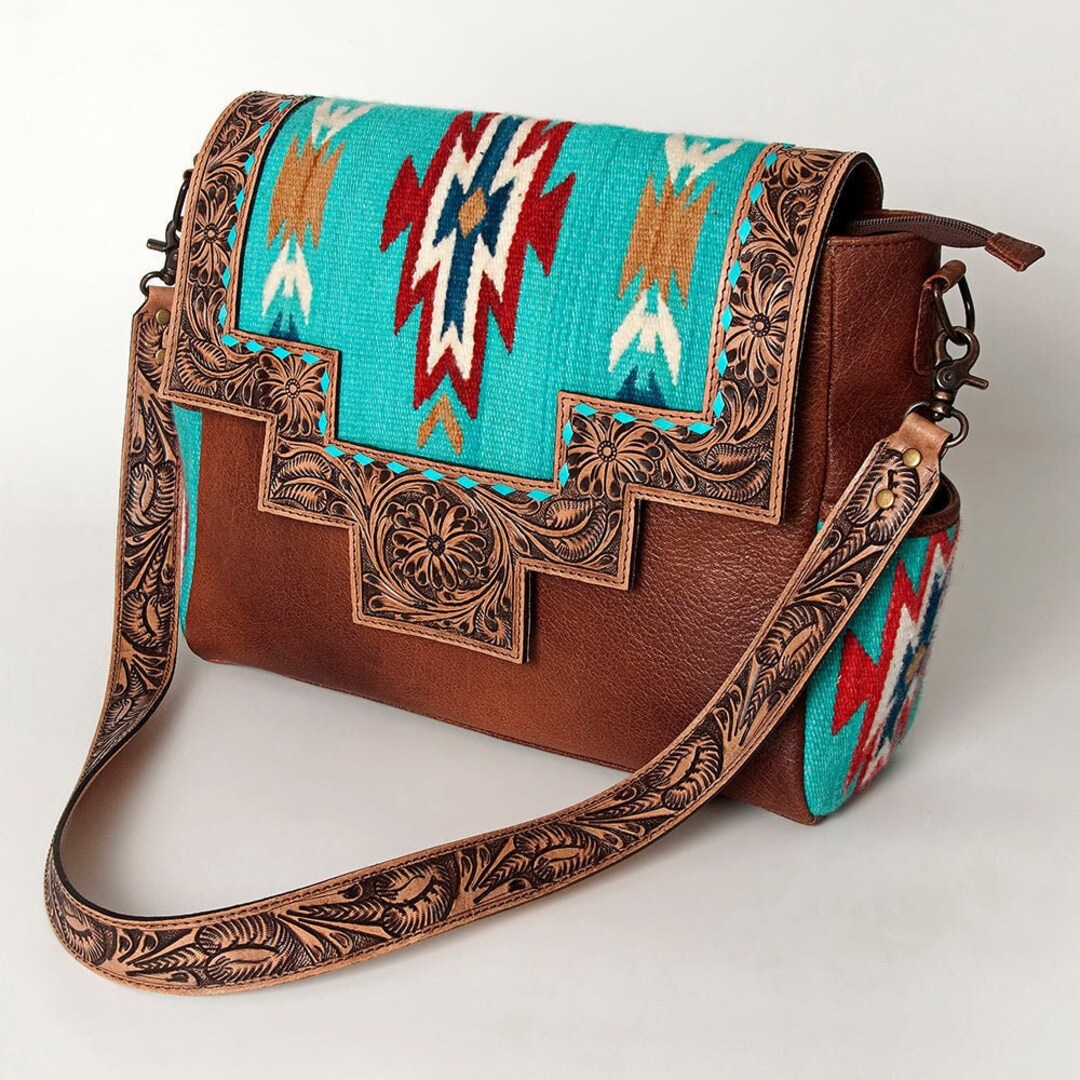 Western Hand Tooled Leather Purse, Concealed Carry Purse, Cowhide Purse ...