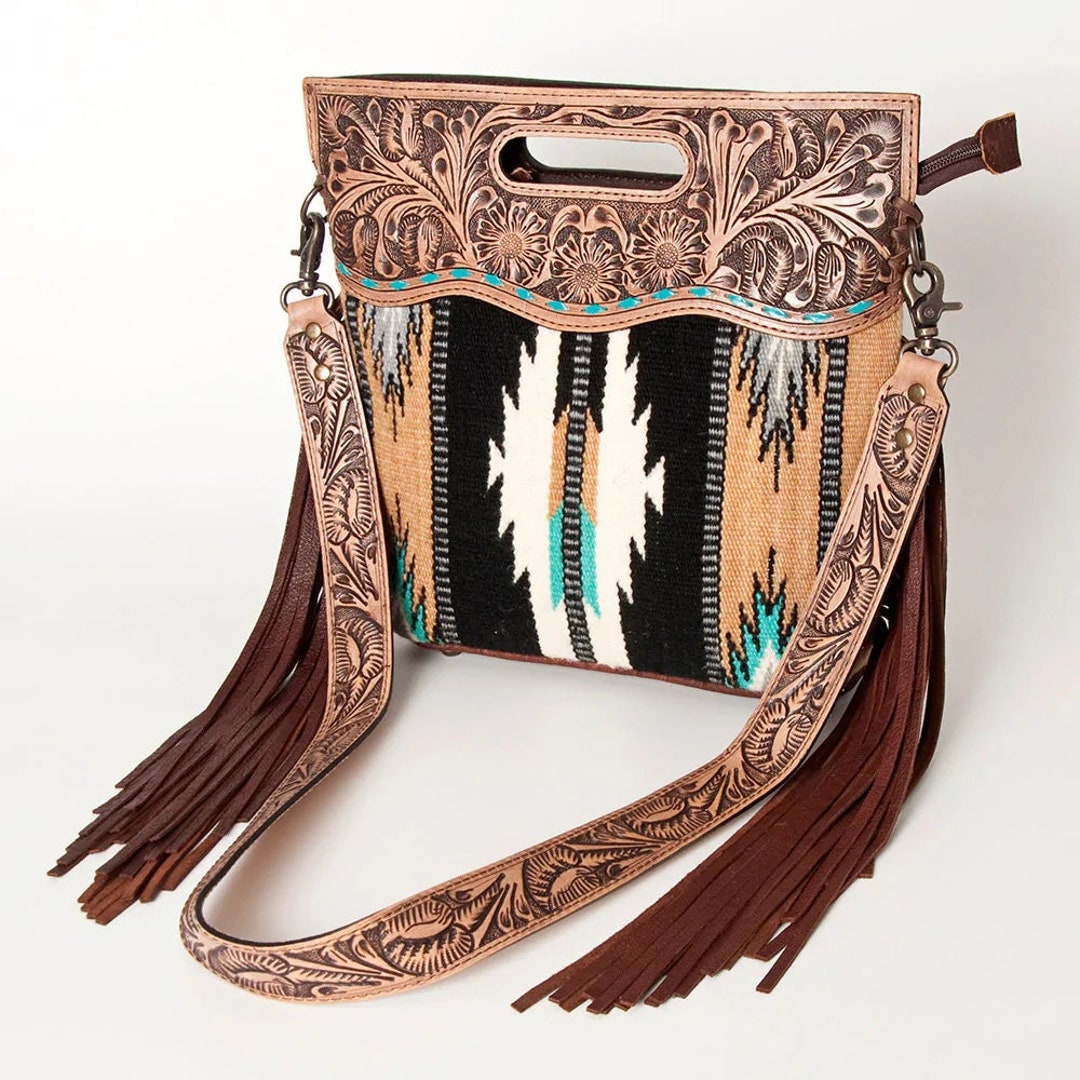 Western Hand Tooled Leather Purse, Cowhide Purse, Concealed Carry Purse ...