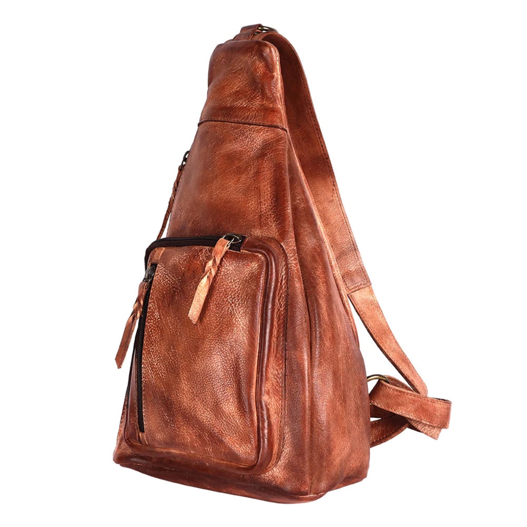 Leather Sling Bag Women, Leather Sling Backpack Purse, Leather Backpack ...
