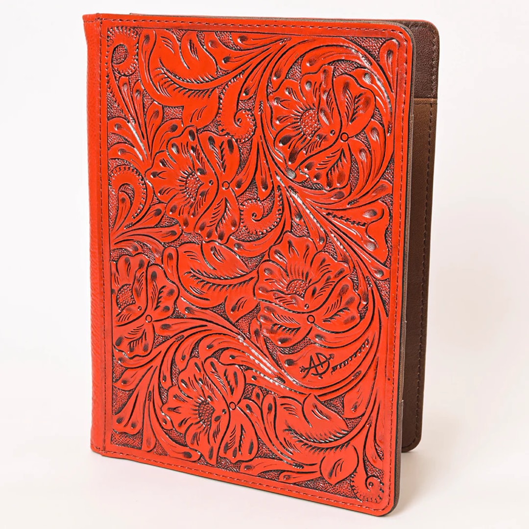 Hand Tooled Leather Portfolio, Leather Padfolio, Leather Legal Pad ...