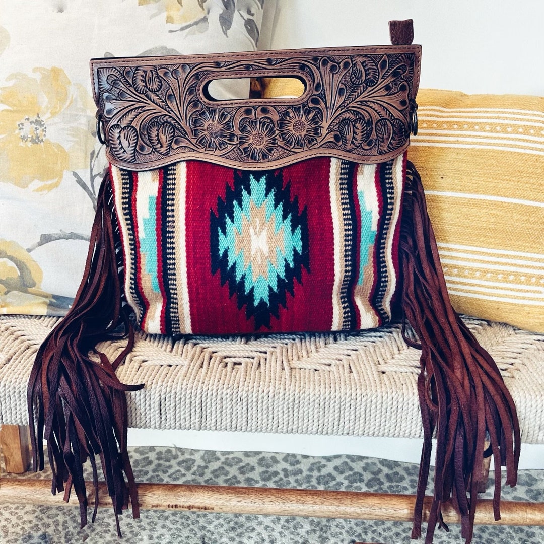 Western Hand Tooled Leather Purse, Cowhide Purse, Concealed Carry Purse ...