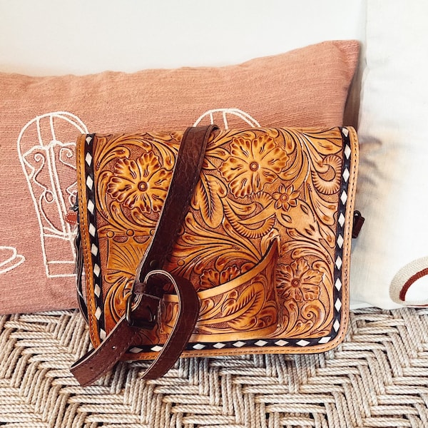 Tooled Leather Purse - Etsy