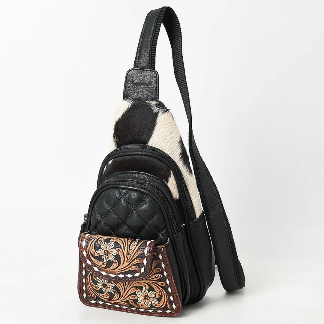 Leather Sling Bag Women, Leather Sling Backpack Purse, Leather Backpack ...