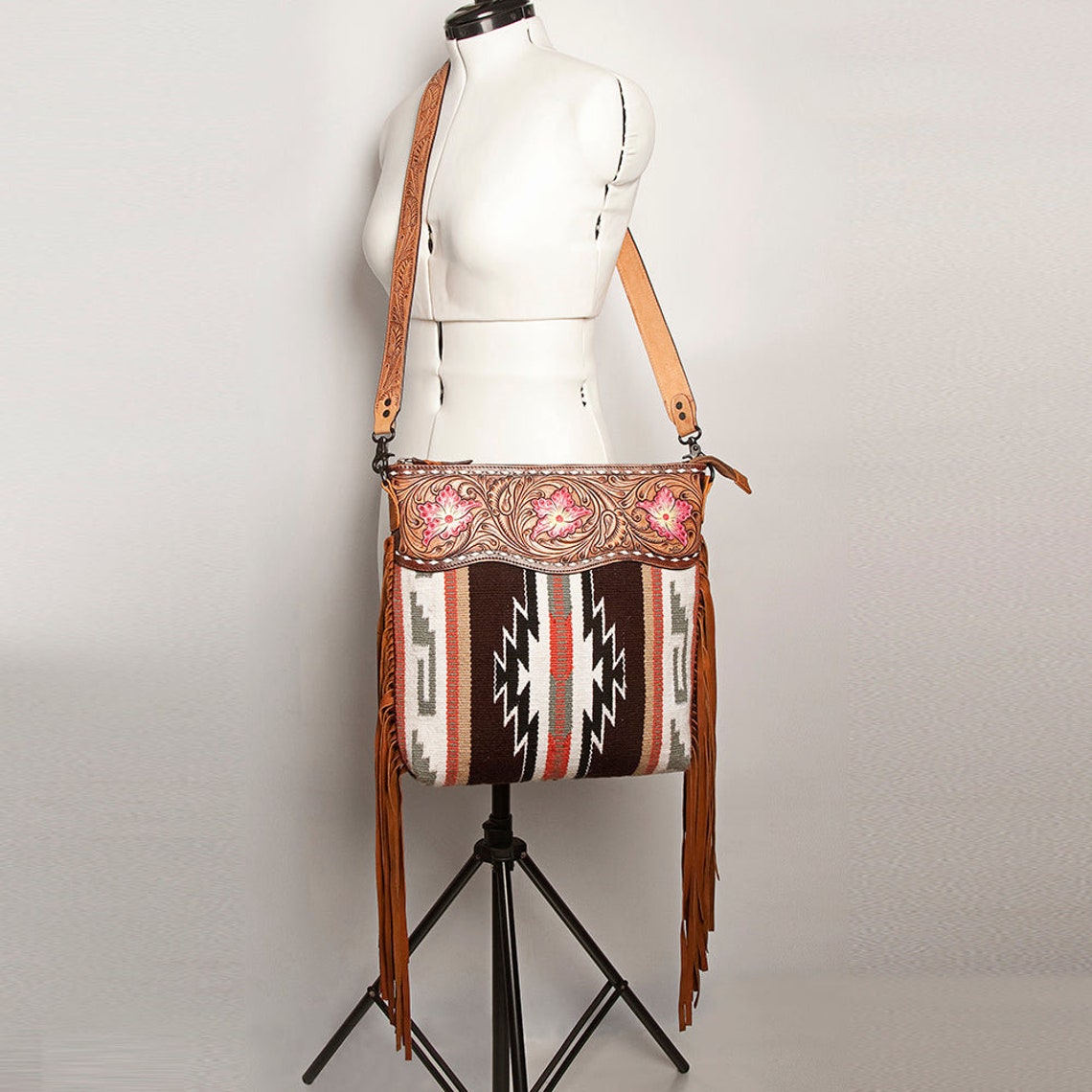 Western Hand Tooled Leather Purse Cowhide Purse Concealed - Etsy