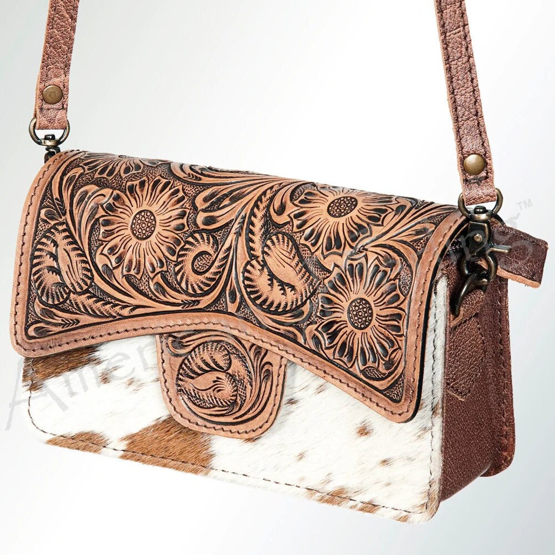Western Purse, Hand Tooled Leather Purse, Conceal Carry Purse, Cowhide ...