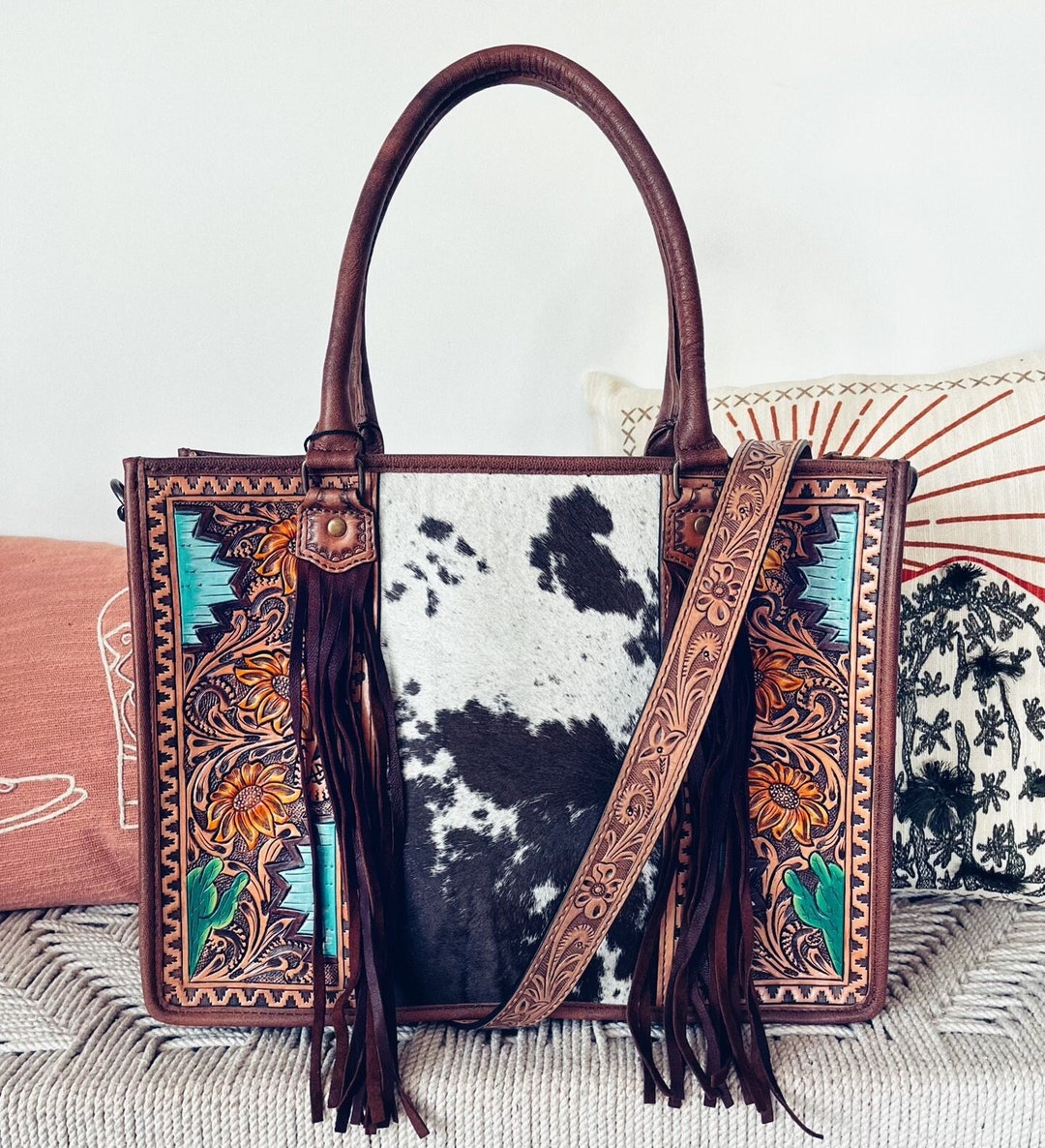 Leather Purse, Western Purse, Leather Tote Bag, Cute Tote Bag, Hand ...