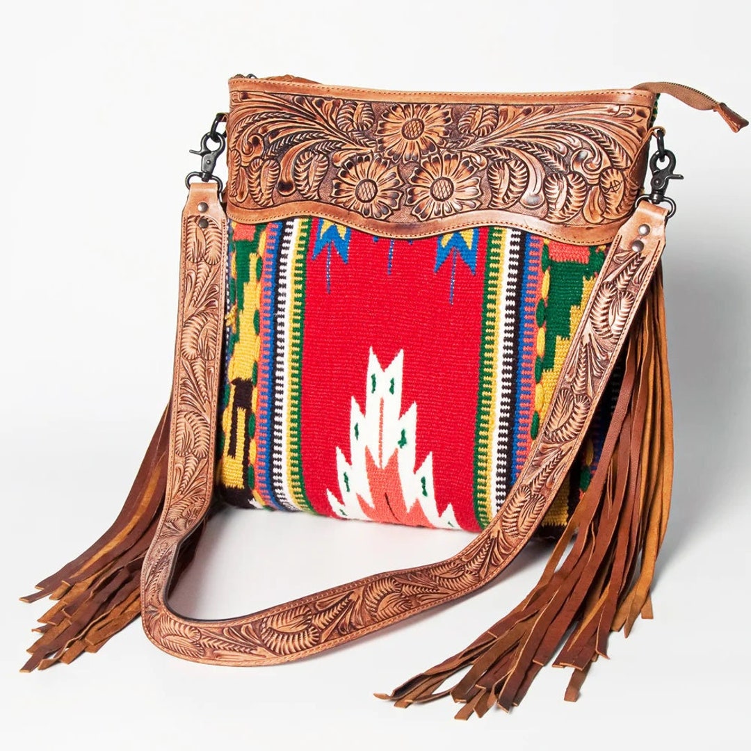 Western Hand Tooled Leather Purse, Cowhide Purse, Conceal Carry Purse ...