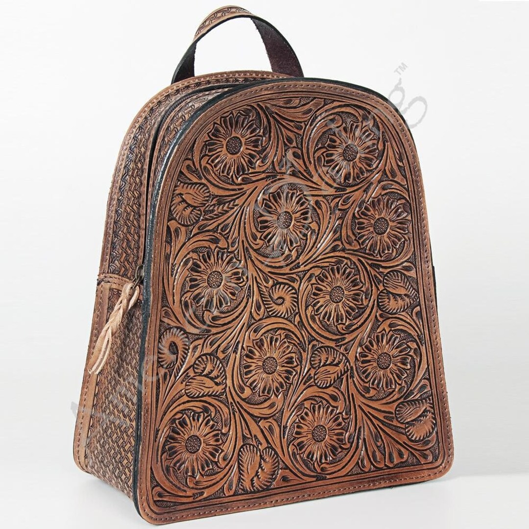 Hand Tooled Leather Backpack Women, Leather Backpack Purse, Leather ...