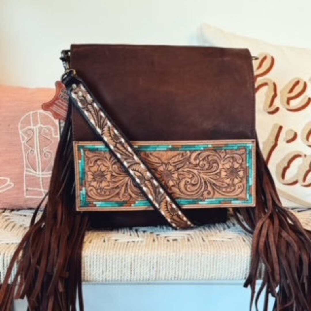 Western Leather Purse, Western Crossbody Purse, Cowhide Hair on Purse ...