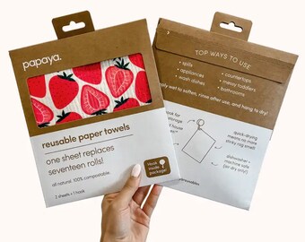 Reusable Paper Towels Papaya Reusable Paper Towel Paper - Etsy