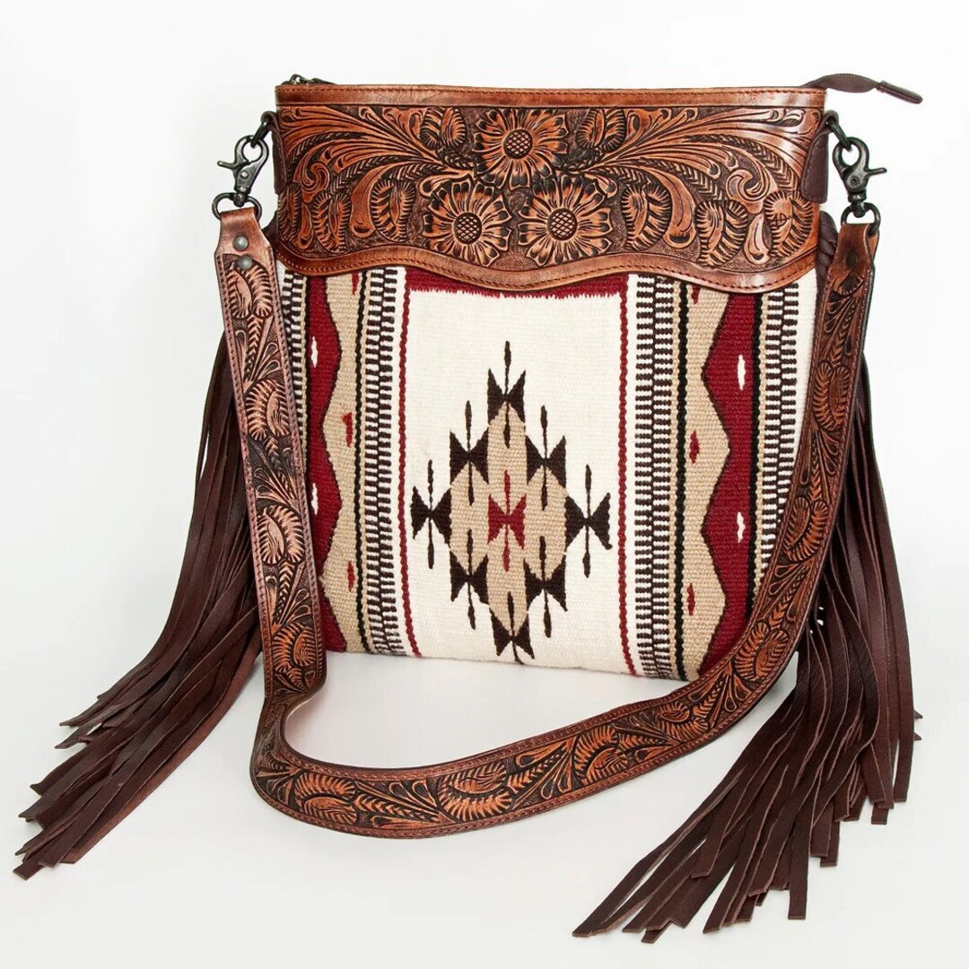Western Hand Tooled Leather Purse, Conceal Carry Purse, Cowhide Purse ...