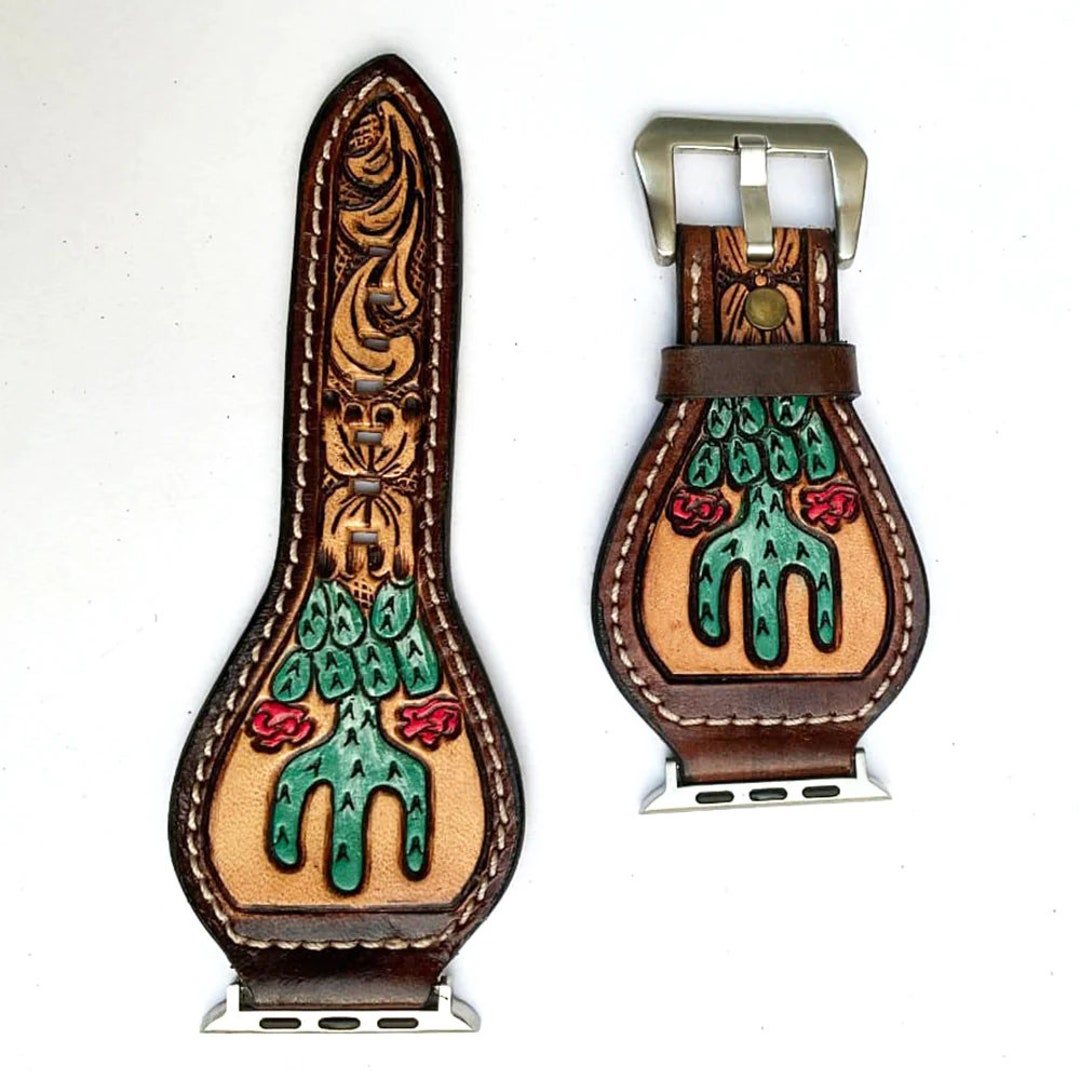 Hand Tooled Leather Apple Watch Band Apple Watch Band Women - Etsy