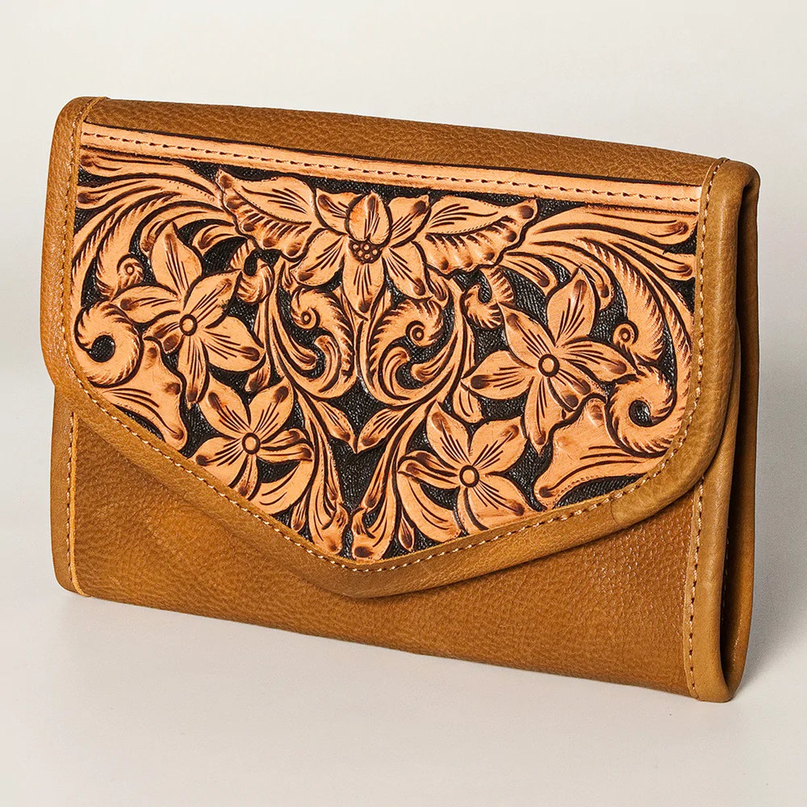 Western Hand Tooled Leather Jewelry Case Hair on Hide Jewelry - Etsy