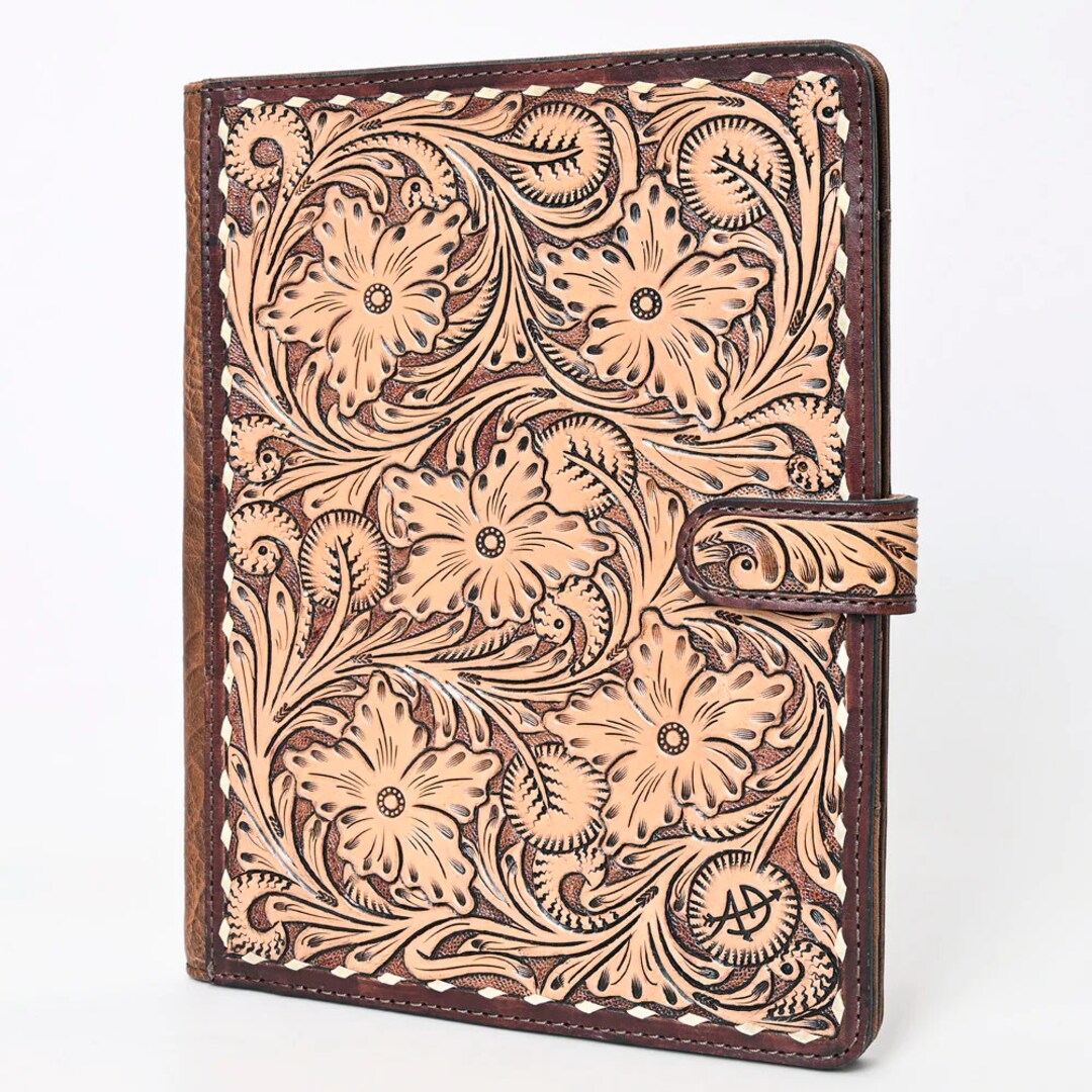 Hand Tooled Leather Portfolio, Leather Padfolio, Leather Legal Pad ...