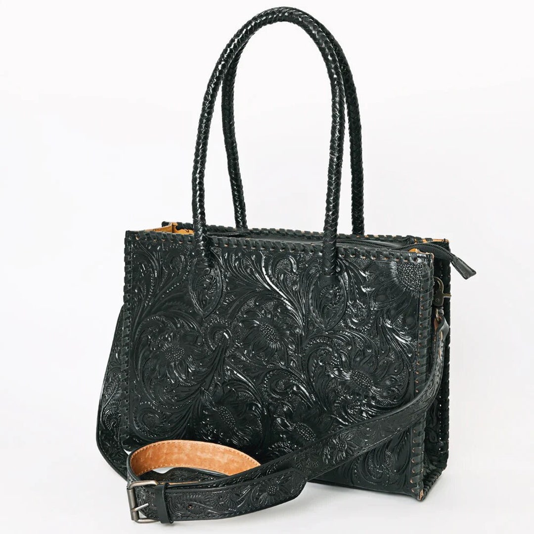 Western Hand Tooled Leather Purse, Western Tote Bag, Conceal Carry ...