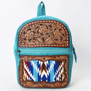 Suede Leather Backpack Women, Hand Tooled Leather Backpack Purse ...