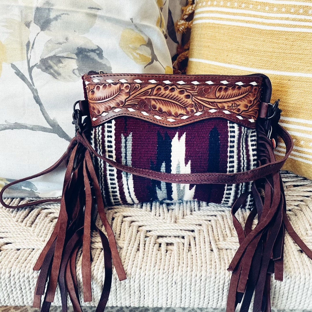 Western Hand Tooled Leather Purse, Concealed Carry Purse, Cowhide Purse ...