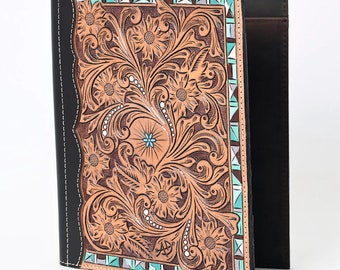 Hand Tooled Leather Portfolio/notebook - Etsy