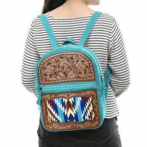 Suede Leather Backpack Women, Hand Tooled Leather Backpack Purse ...