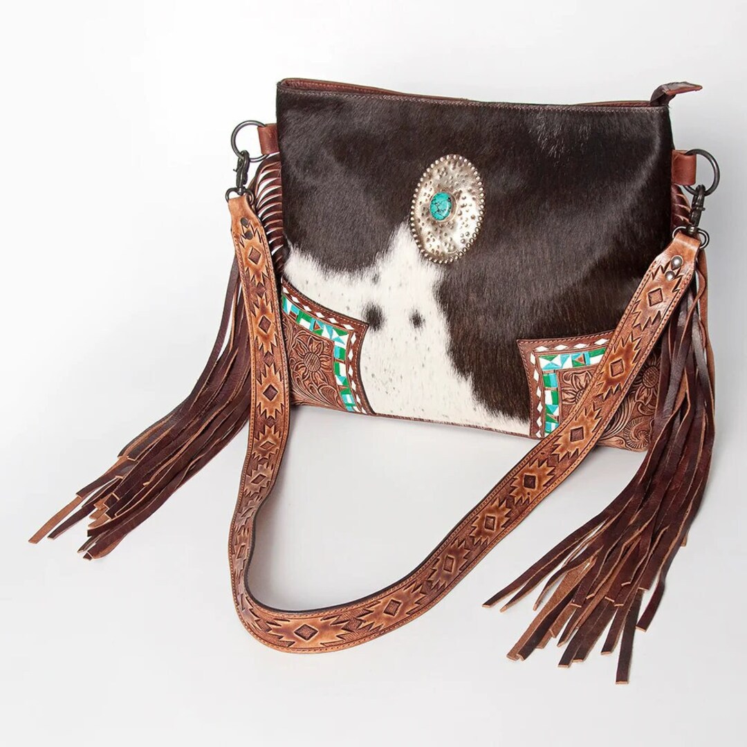 Western Hand Tooled Leather Crossbody Purse, Western Crossbody Purse ...